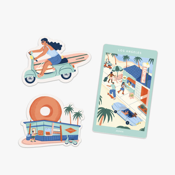 Los Angeles Destination Stickers, Personalize | Monos Travel Luggage ...